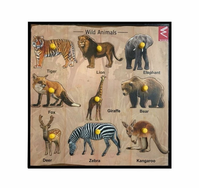 Extrokids Wild animals learning puzzle board - EKW0187