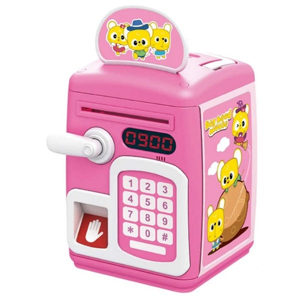 ATM Money Bank - Pink | Learn to Save with Finger-print Enabled Piggy ...
