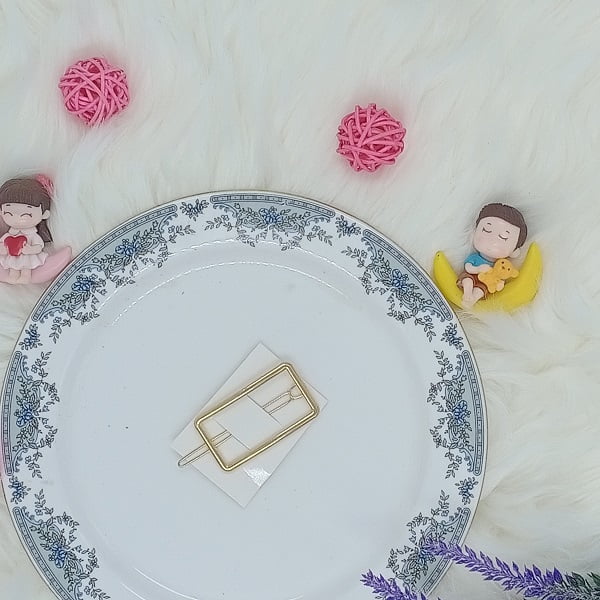 Plain Golden Clips - Rectangle - CTKA0011 – Extrokids