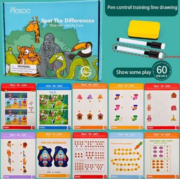 Extrokids Wipe and clean Activity- Spot the Differences - EKT1599