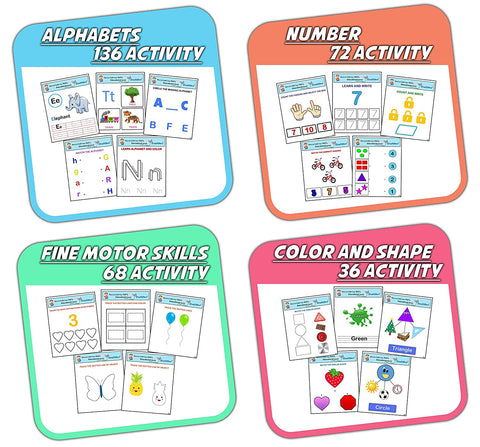 Extrokids Laminated Reusable Activity Flashcard Learning Kit for Kids