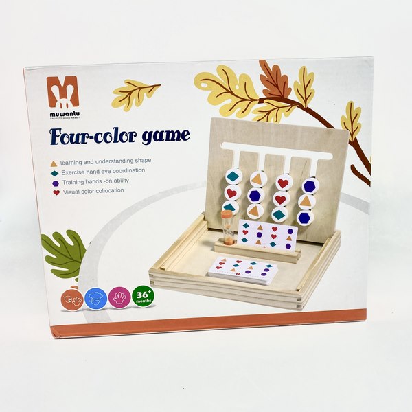 Wooden 4-Color Shape Sorting Logic Game – Extrokids