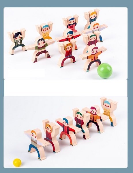 Extrokids Wooden Hercules Balance Building Blocks DIY Stacking Jade To