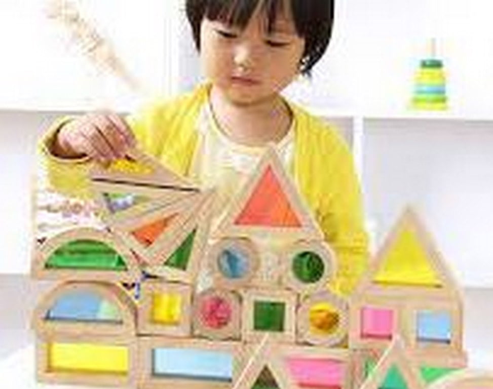 Extrokids Wooden Colored Building Blocks for Pediatric Sensory Stimula