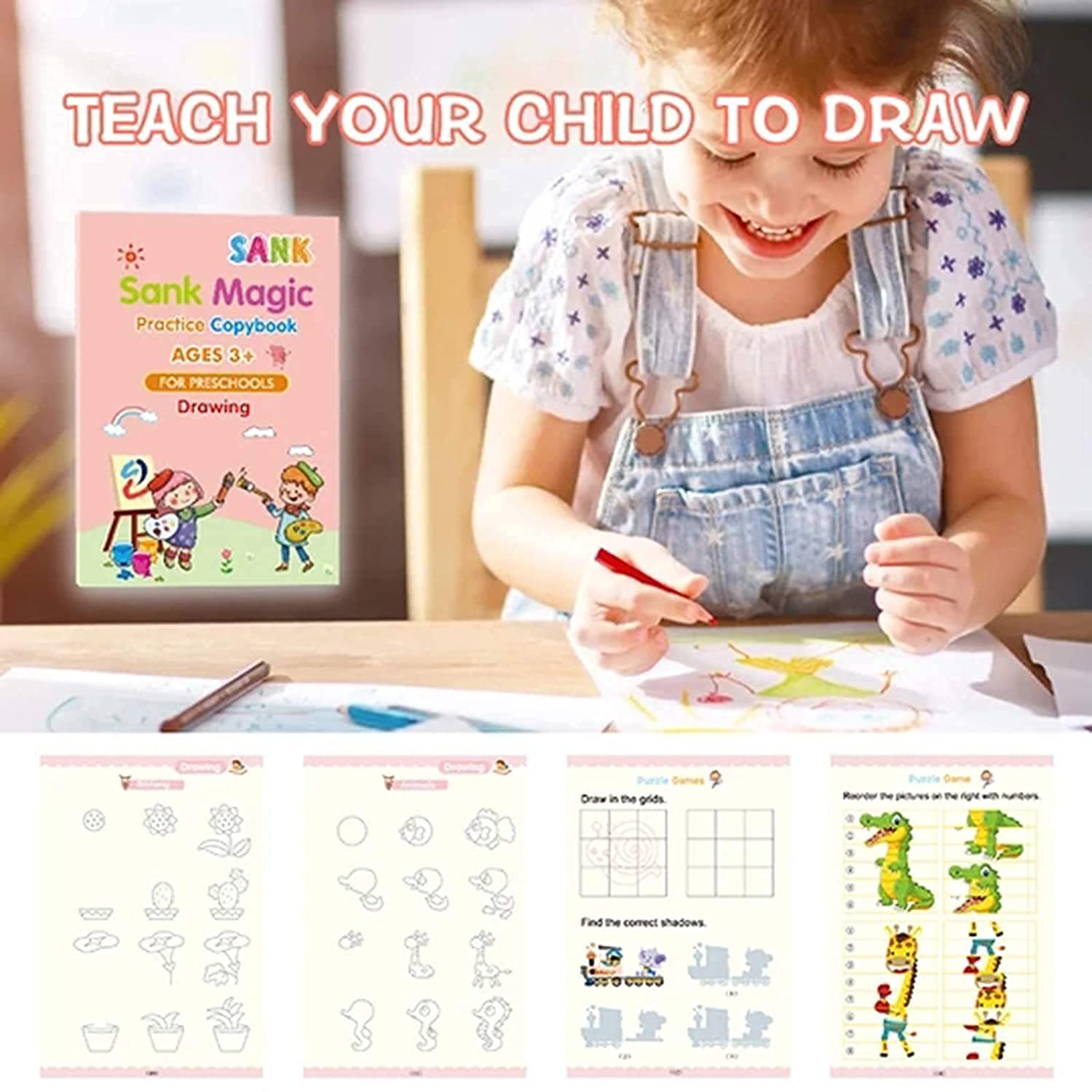 Sank Magic Practice Copybook Set for Preschoolers | Reusable Tracing B ...