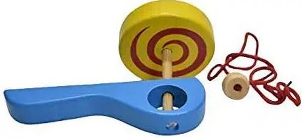 Wooden Wind-Up Spinning Top with String | Builds Motor Skills – Extrokids