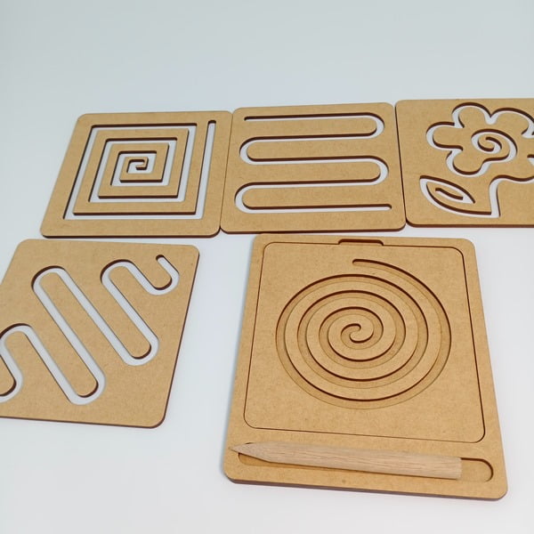 Wooden Cognitive Tracing Board Pattern 2 - EKW0182 – Extrokids